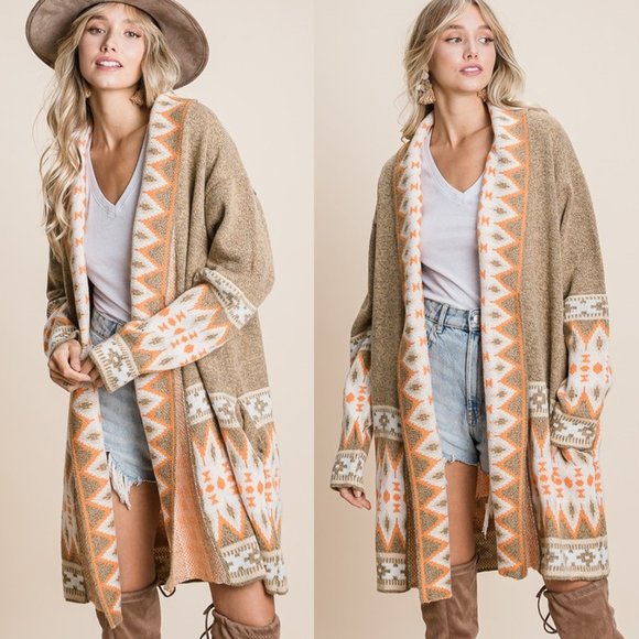 Shop_Fig | Sweaters | New Aztec Cardigan Sweater Coat | Poshmark